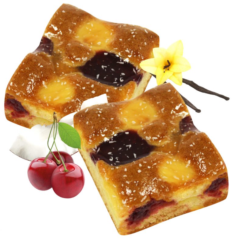 KIRSCH-VANILLE-KOKOSSCHNITTE. - Bäcker Bachmeier